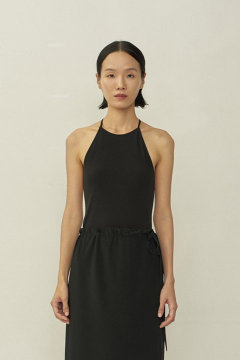 arc us arkusBlack Skinny Apron Top - IMMENSE.TW